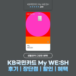 KB국민카드 My WE:SH(마이 위시) 후기 | 장단점 | 할인 | 혜택 - 카드모야 - cardmoya